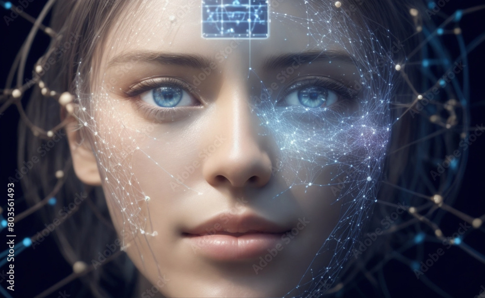 A network of the Internet Web 3 world with the complexities of artificial intelligence designed ...