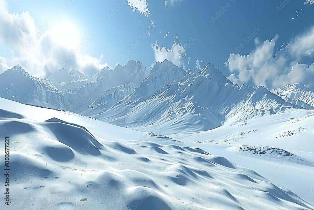 stylized winter snow mountain landscape with hdri skybox ai generated ...