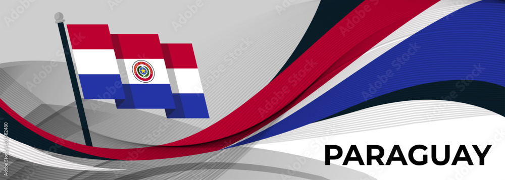 Paraguay independence day banner design. Paraguay flag theme graphic ...