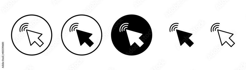 Click icon vector isolated on white background. Cursor icon. Computer mouse click cursor black ...