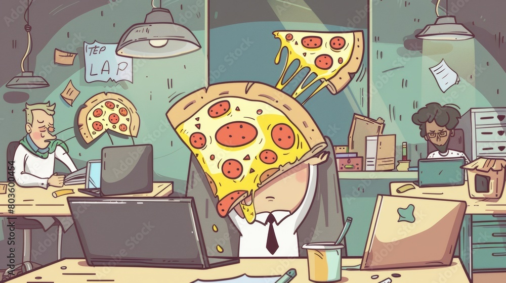 Business cartoon about patience, persistence and pizza. cartoons ...