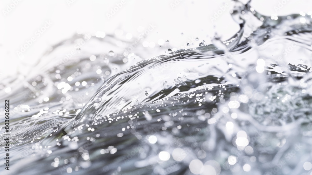 Blurred desaturated transparent clear calm water surface texture with ...