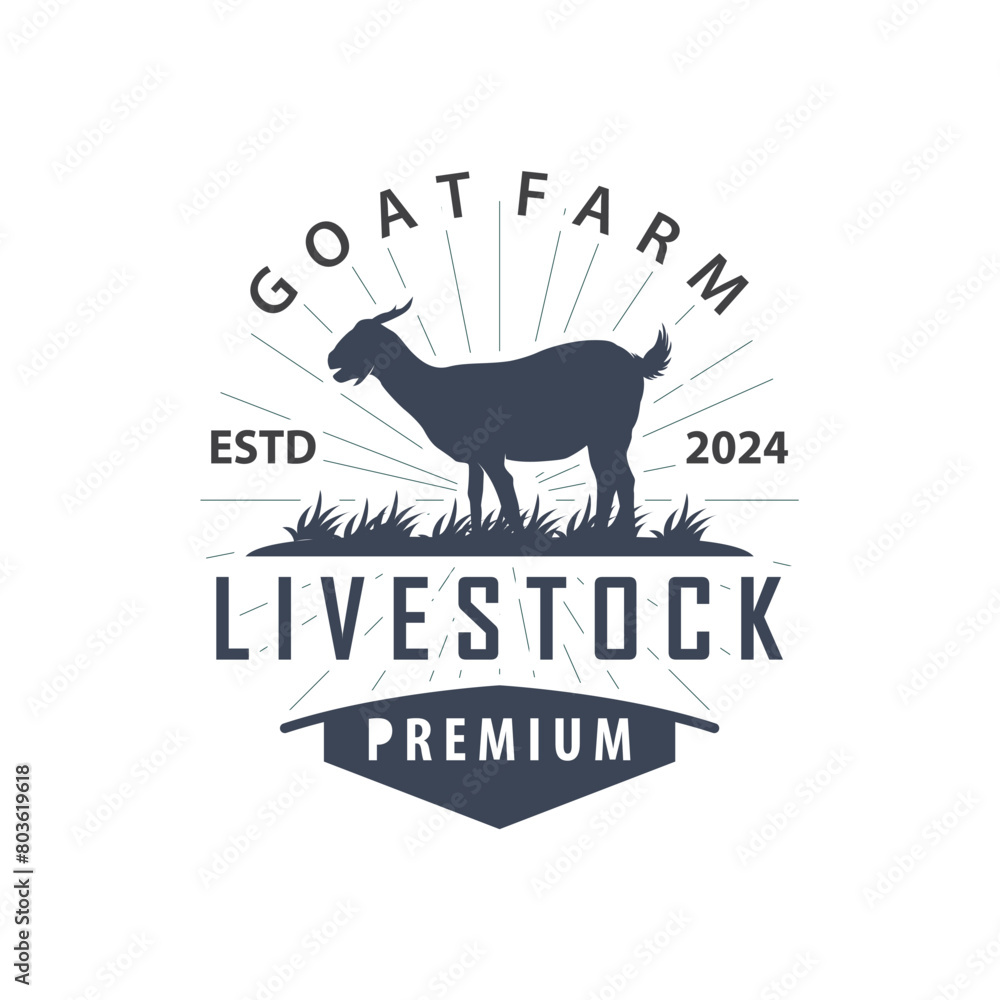 Goat logo design vector goat farm illustration cattle livestock ...
