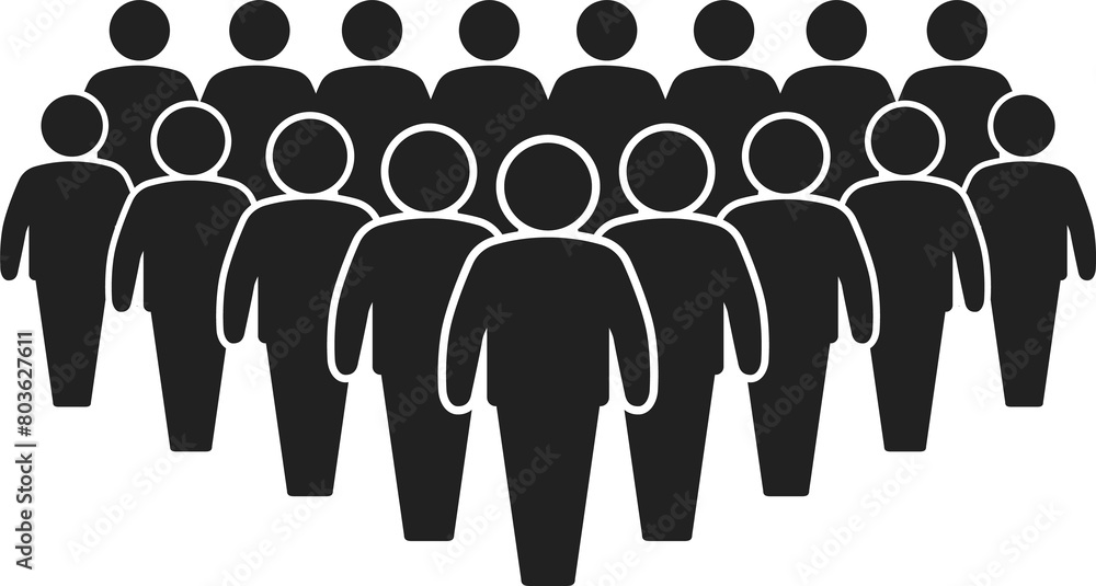People crowd icons. Large group of people. Team of men or women. People ...