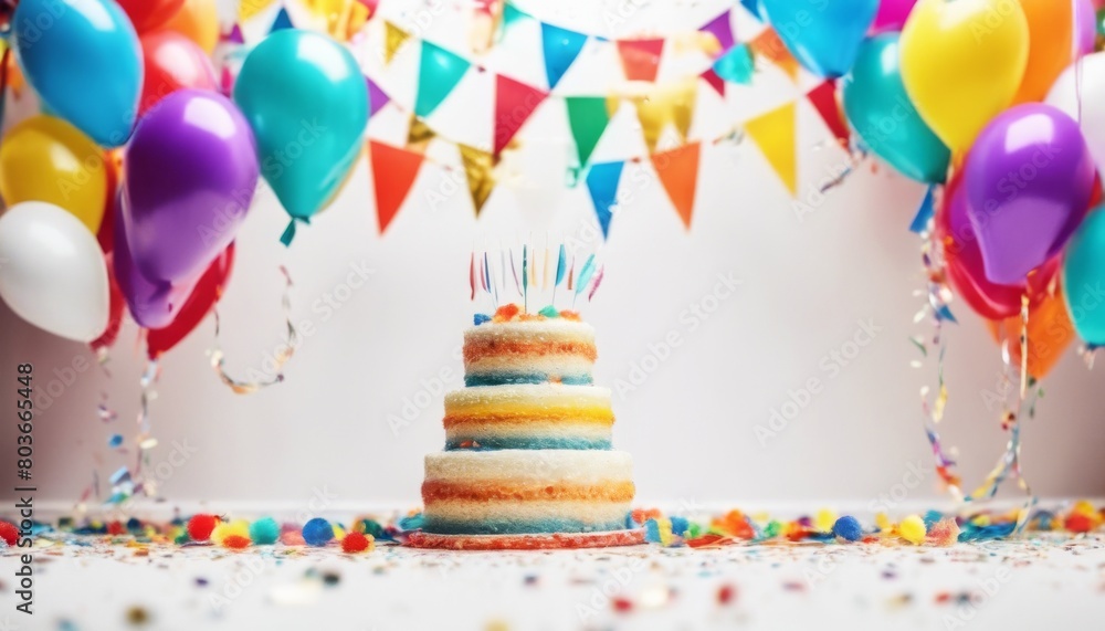 'birthday Colorful party garland confetti air empty balloon streamer ...