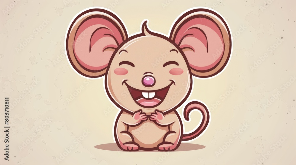 cartoon illustration of a cute mouse smiling. cartoons. Illustrations ...