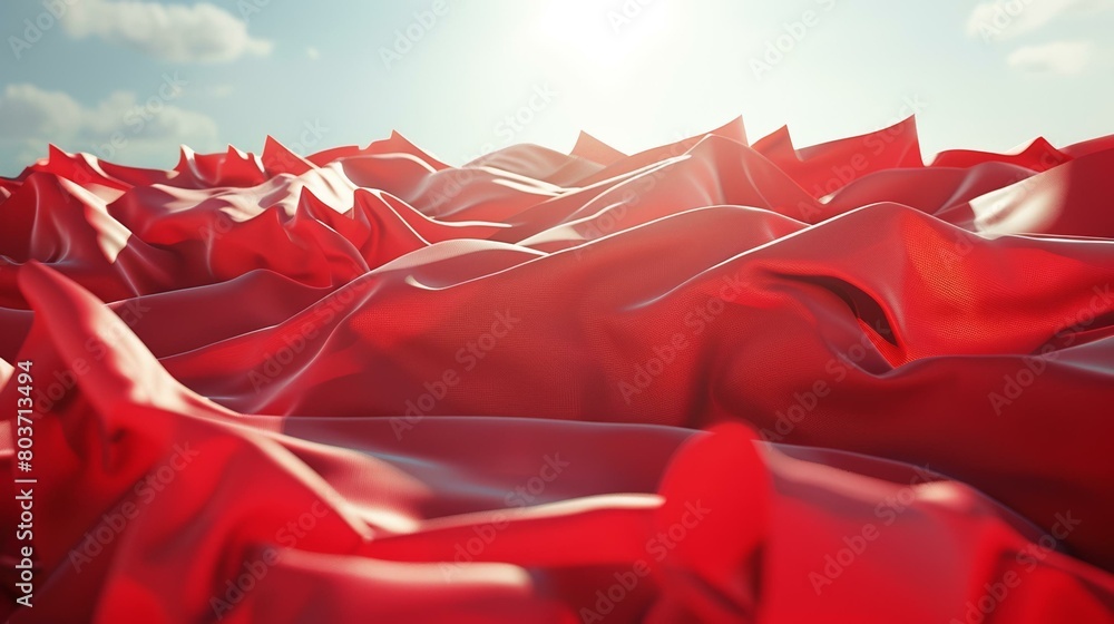 Dynamic 3D illustration of fabric-like national flags, waving with ...