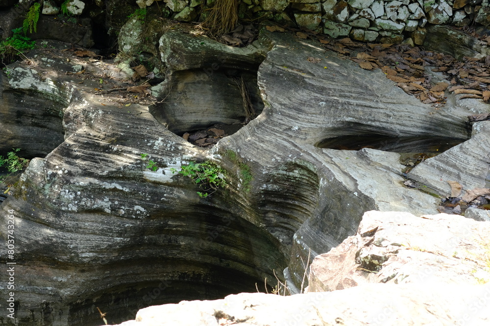 river banks with layered sedimentary rocks. Sedimentary rock, is a type ...
