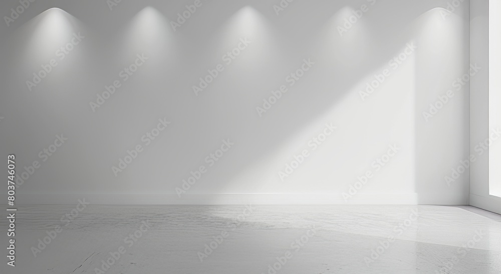 Abstract grey gradient background, white empty room studio wall with ...