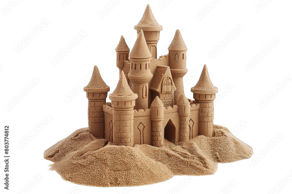 sandy castle palace png isolated white background Stock Illustration ...