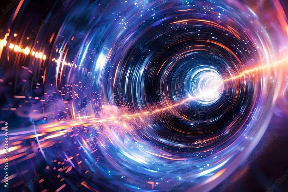 Surreal stock photo of a quantum wormhole, illustrated as a bridge ...