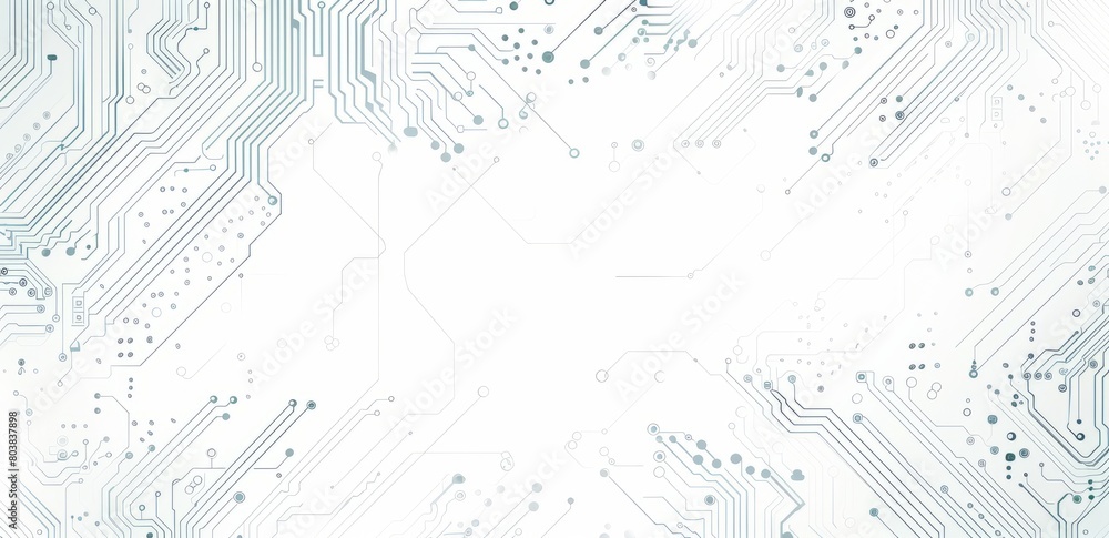 White background with a grey circuit board pattern in the bottom right ...