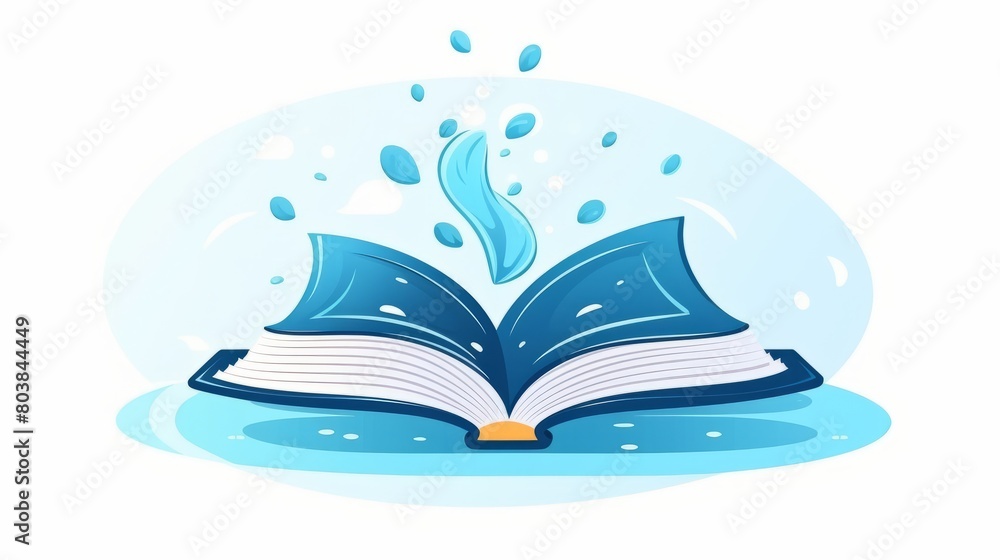 Floating book cartoon vector icon illustration object education icon ...