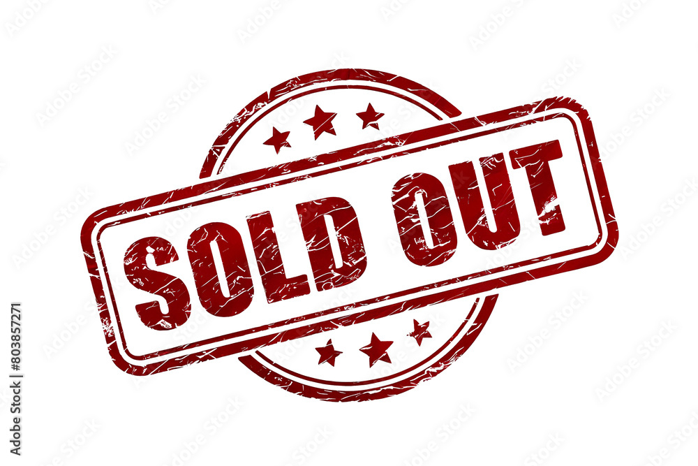 Vector realistic isolated red rubber stamp of Sold Out logo for ...