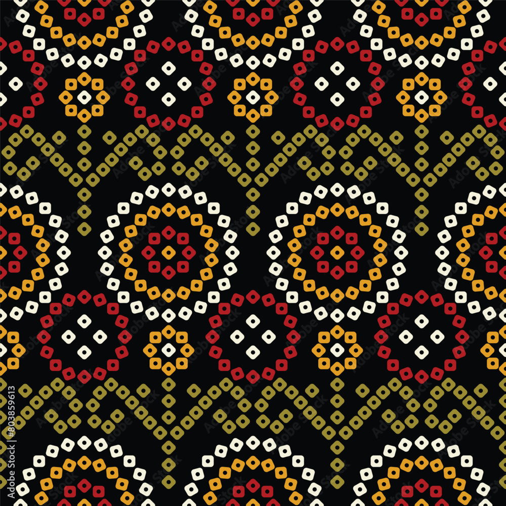 Indian Traditinal Chunri Bandhani design allover seamless repeat ...