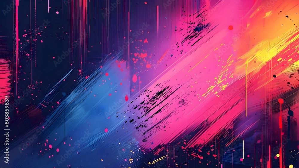 Abstract glitch art background with distorted pixelated elements in ...