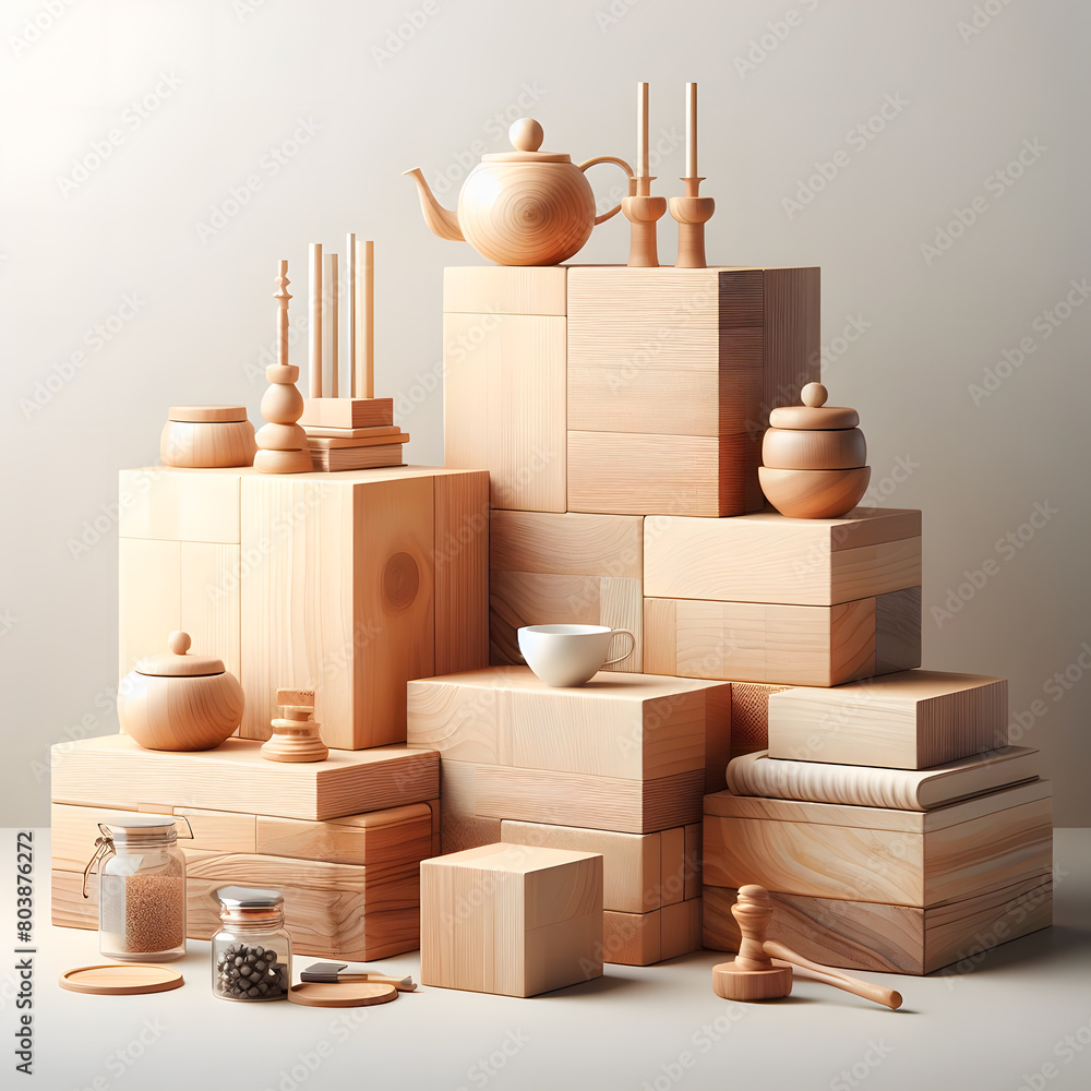 ia generated. Lumber planks and boards Wood processing. Joinery work ...