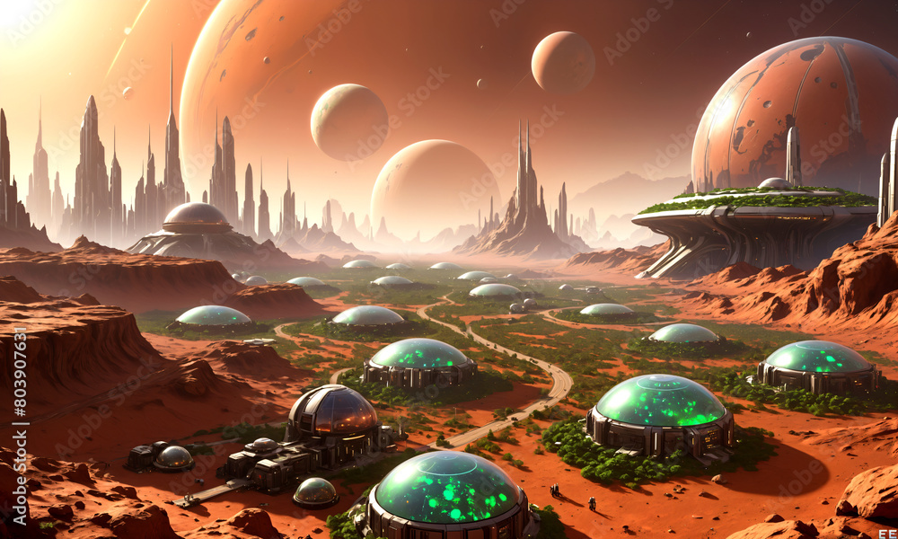 Terra Marsus - 1 - General view - Colonization of a terraformed Mars ...
