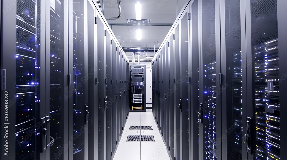 Foto de Secure server room environment with state-of-the-art firewalls ...