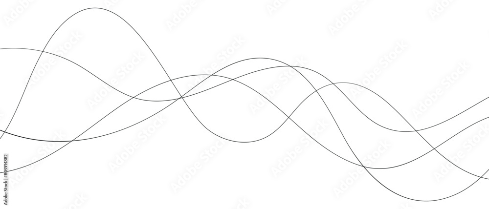 abstract simple black curve line design can be used background, banner ...