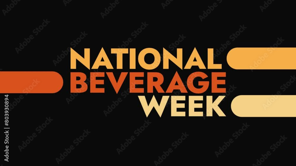 National Beverage Day colorful motion graphics seamlessly loopable text ...
