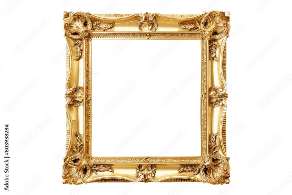 Wooden golden frame isolated on transparent background Stock Photo ...