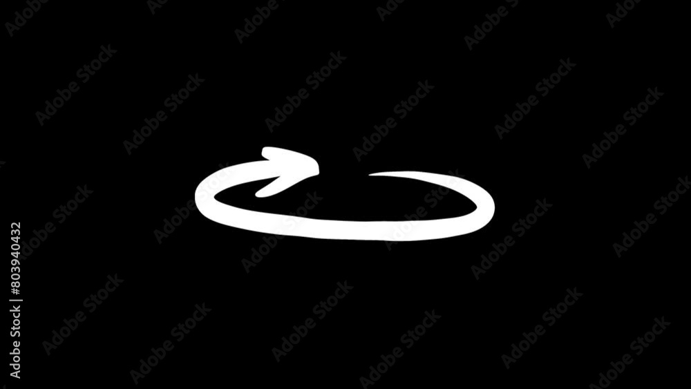 Vidéo Stock Set of Sketch Doodle White Arrows on a transparent black ...