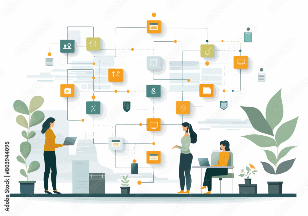 Workflow Process Strategy Mapping - Business Team Drawing Flowchart ...