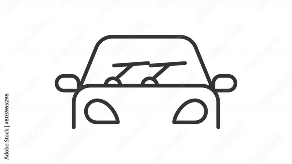 Animated wiper blades icon. Car windshield wipers line animation ...