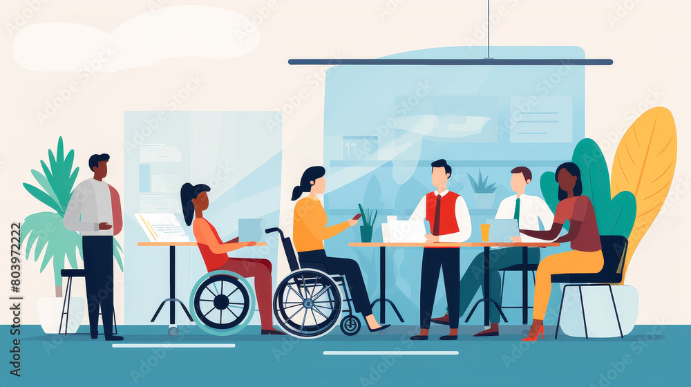 An inclusive office team-building exercise, led by a wheelchair-using ...