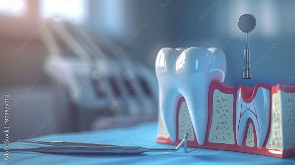 Photography of Dentistry concept. Model of a tooth and dental ...
