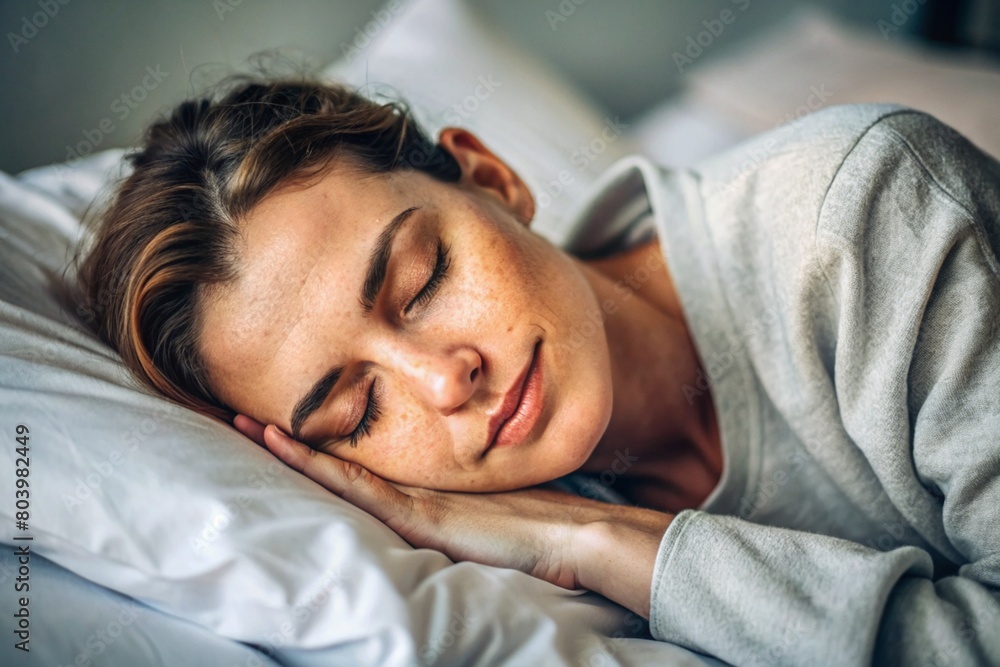 Sleep and Skincare: A portrait of a person prioritizing adequate sleep ...
