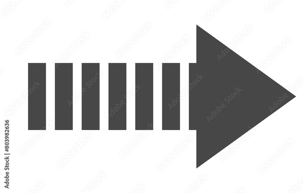 A sleek, modern right-pointing arrow with a cutout design on a ...