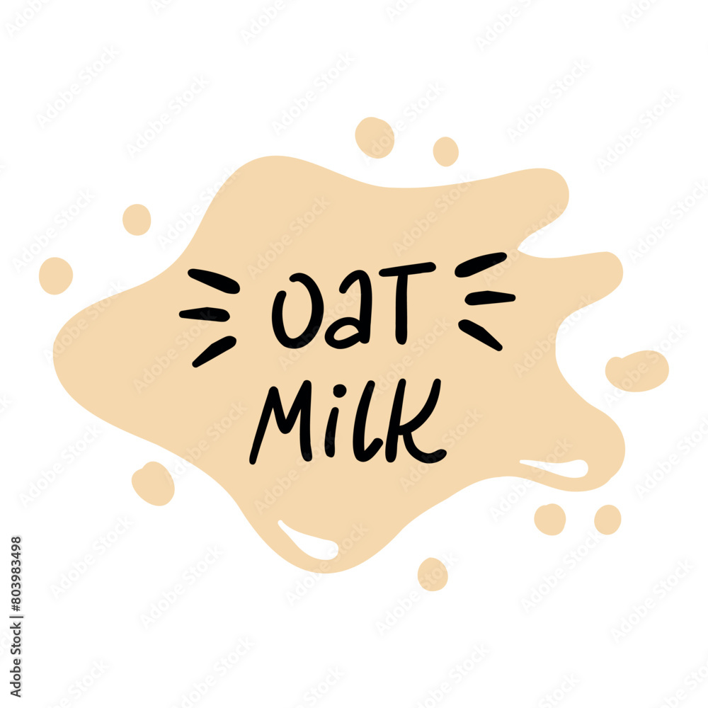 OAT milk lettering quotes for banner, logo, packaging design. Organic ...
