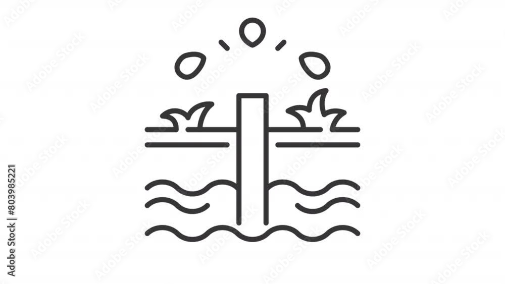 Groundwater well line animation. Artesian water pipe animated icon ...