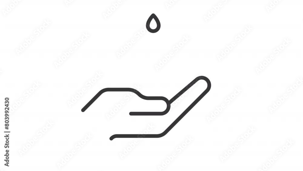Personal hygiene line animation. Water sanitizer animated icon ...