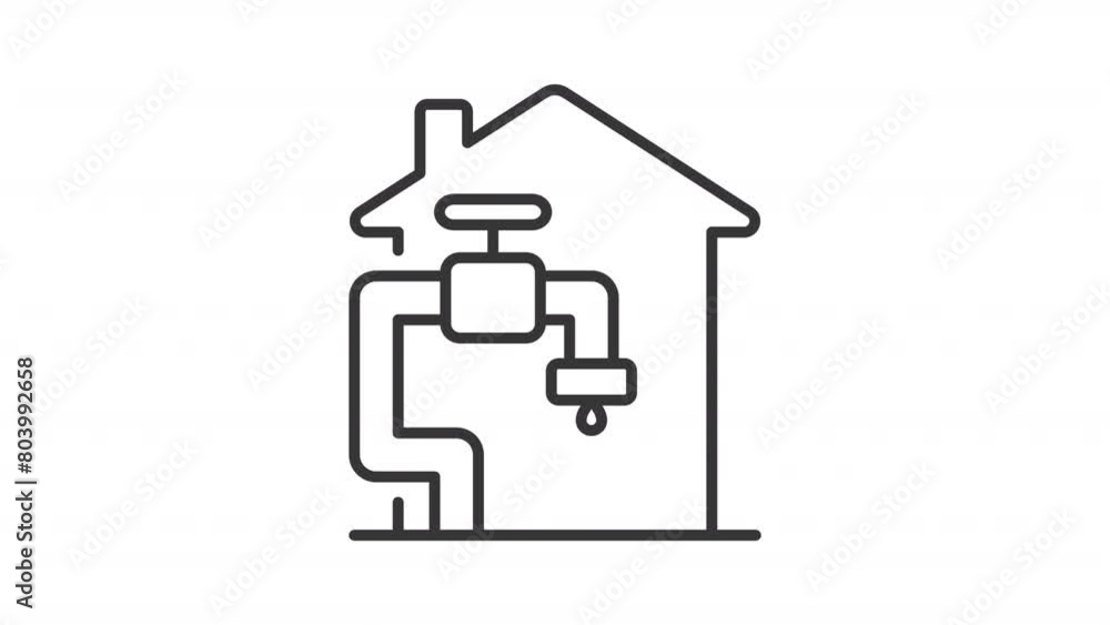 Home water pump line animation. House filtration system animated icon ...
