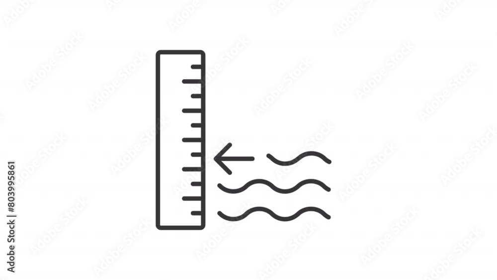 Groundwater level line animation. Water line surface animated icon. Sea ...