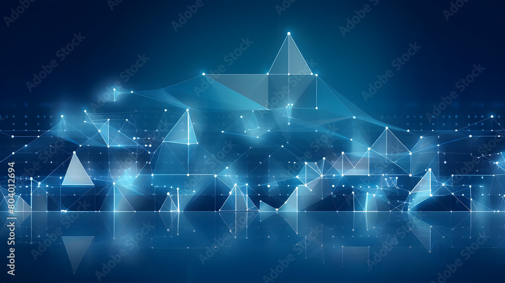 triangular cybersecurity network architecture on gray background simplified security ...