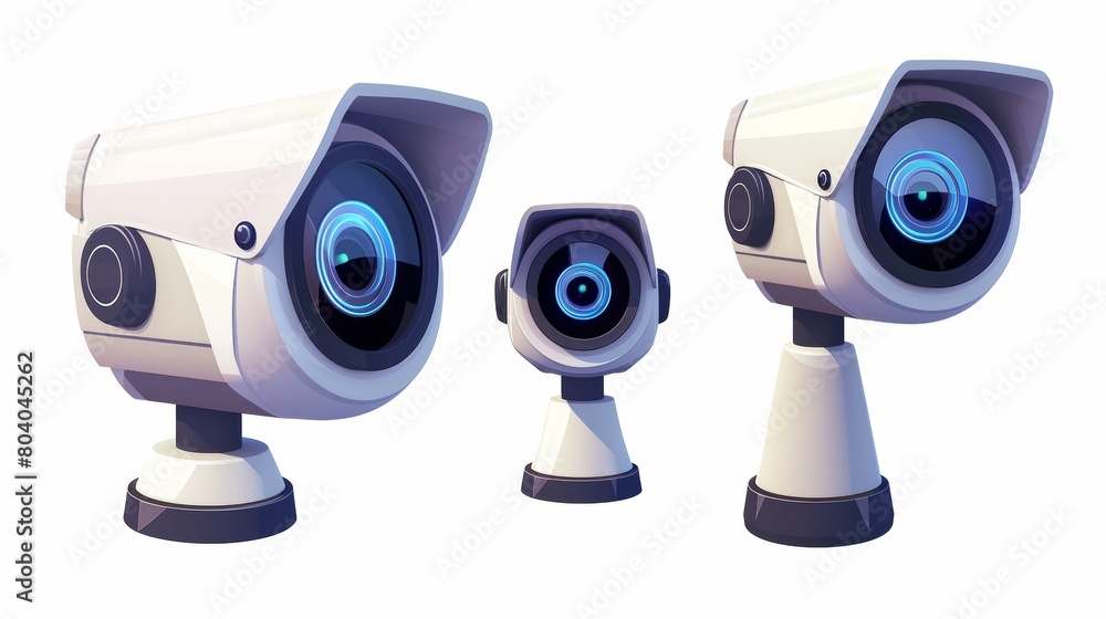 CCTV video camera, street observe surveillance equipment, front and ...