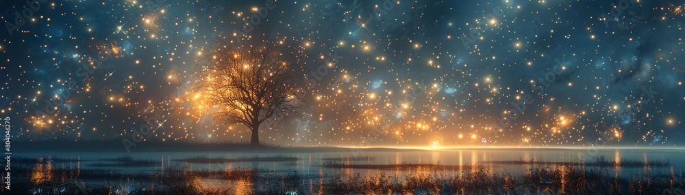 Using cosmic stardust, create an artwork that shimmers and glitters ...