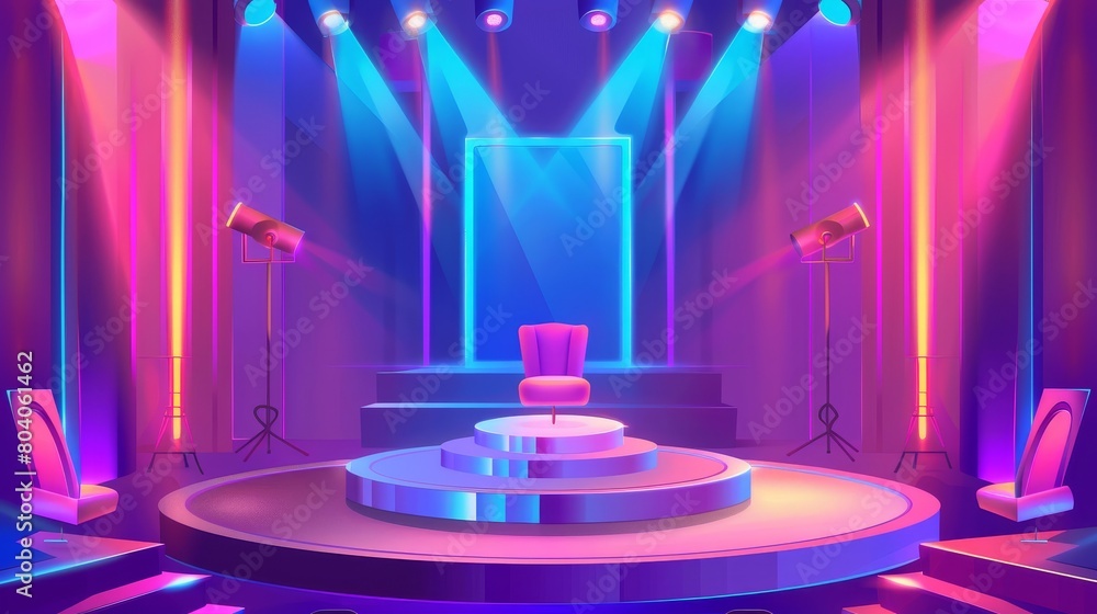 Stage for concert, awards ceremony, music show, comedy contest with ...