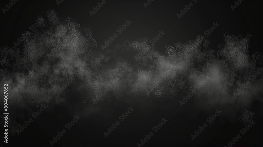 A black transparent background with an ash powder fog illustration ...