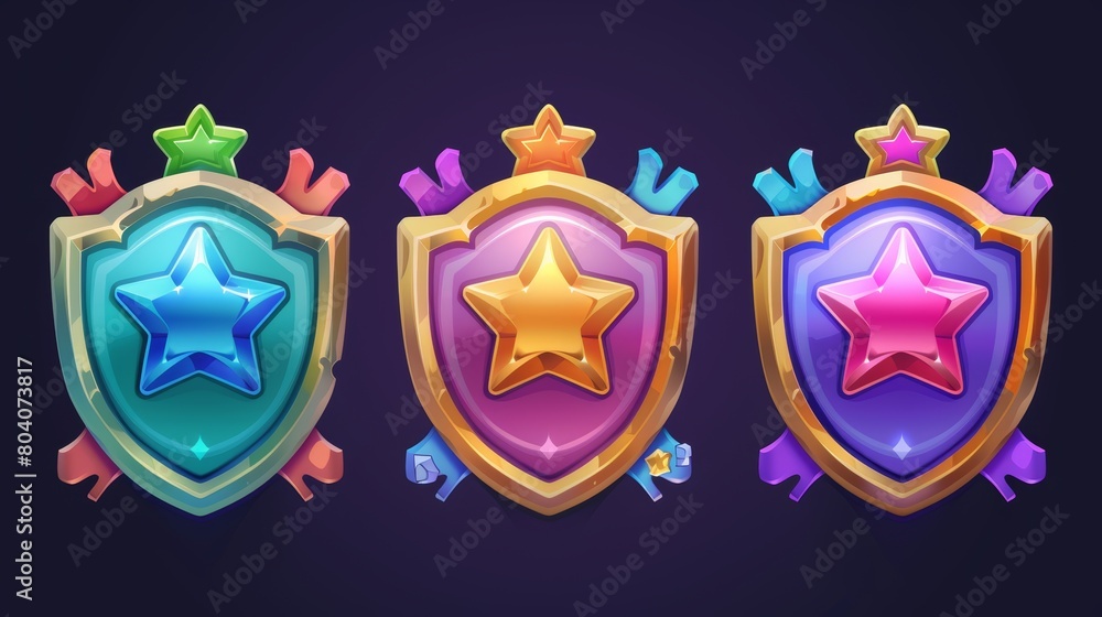 Design of a game winner icon for the victory and defeat buttons ...