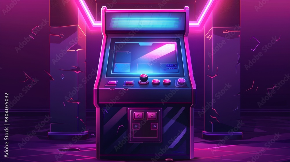 Gamer interface with text element flyer design set. Retro arcade video ...