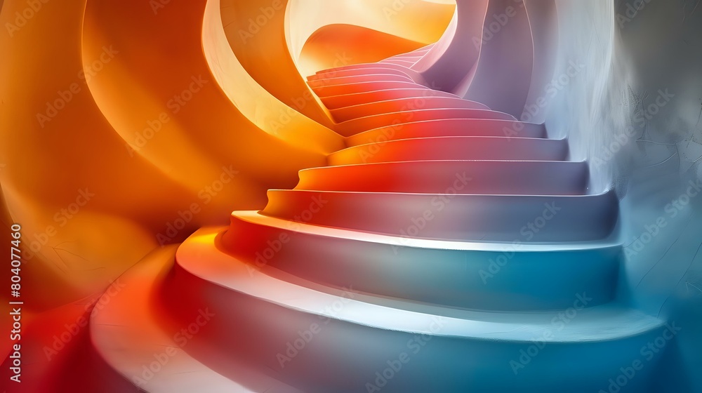 Dynamic Perspectives: A Modern Masterpiece of Curves and Color Stock ...