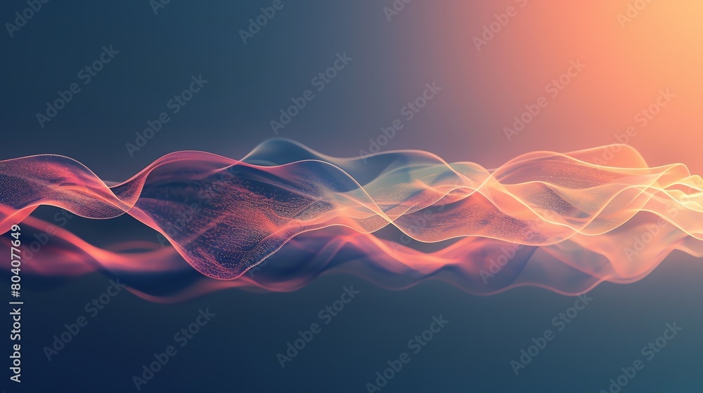 Soft gradient background with subtle sound waves flowing across ...