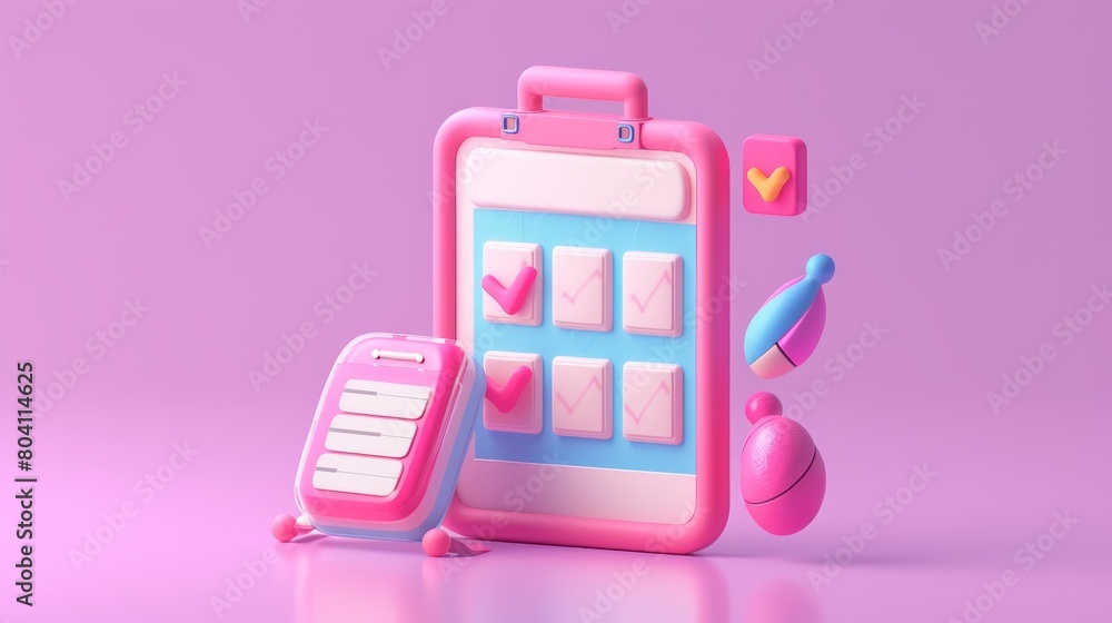 Checklist calendar, date schedule icon. Concept of work agenda ...