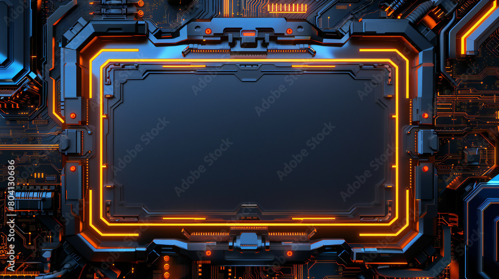cyberpunk border frame style background Stock Illustration | Adobe Stock