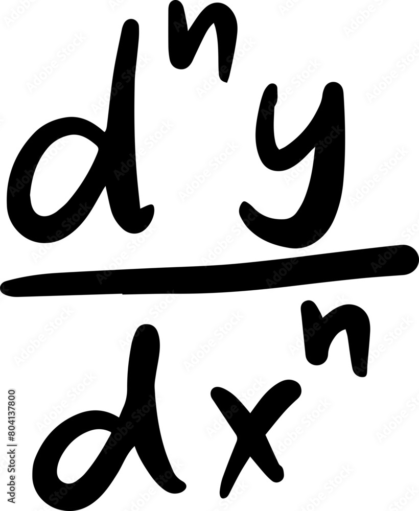 nth derivative calculus symbol math handwritten Stock Vector | Adobe Stock